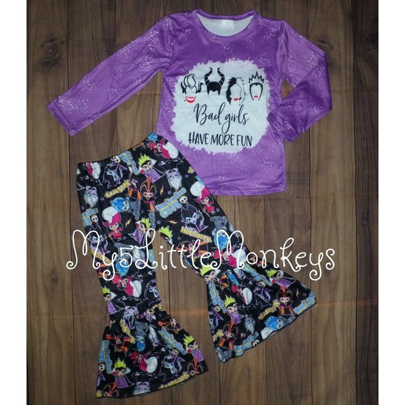 Matching Sets | Boutique Bad Girls Cartoon Villains Girls Halloween ...